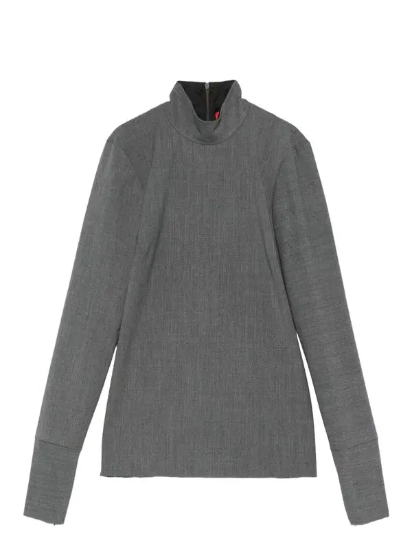 THELATEST Funnel-neck Long-sleeve Top - Grey