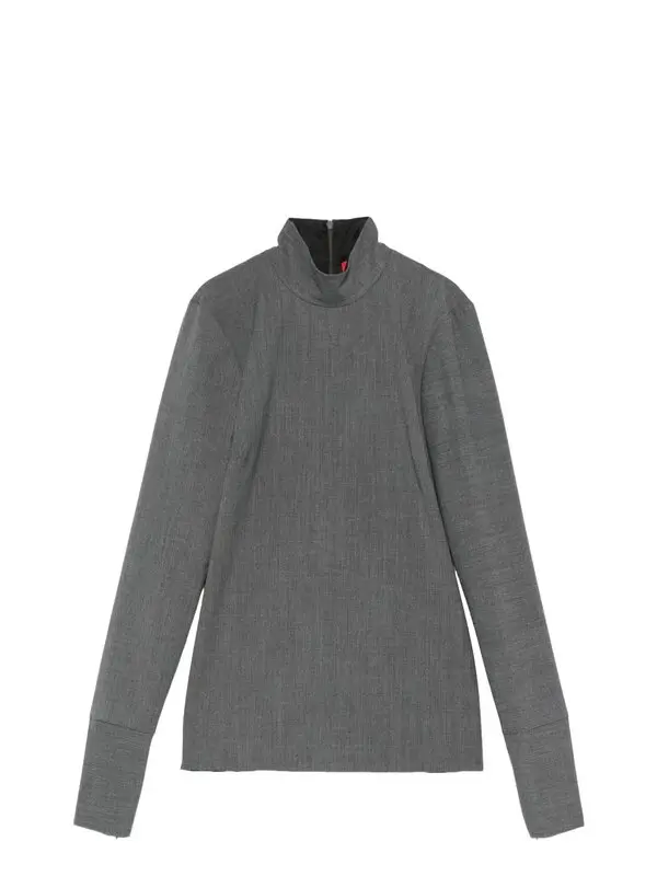 THELATEST Funnel-neck Long-sleeve Top - Grey