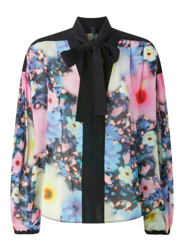 Pinko Floral-print Blouse - Black