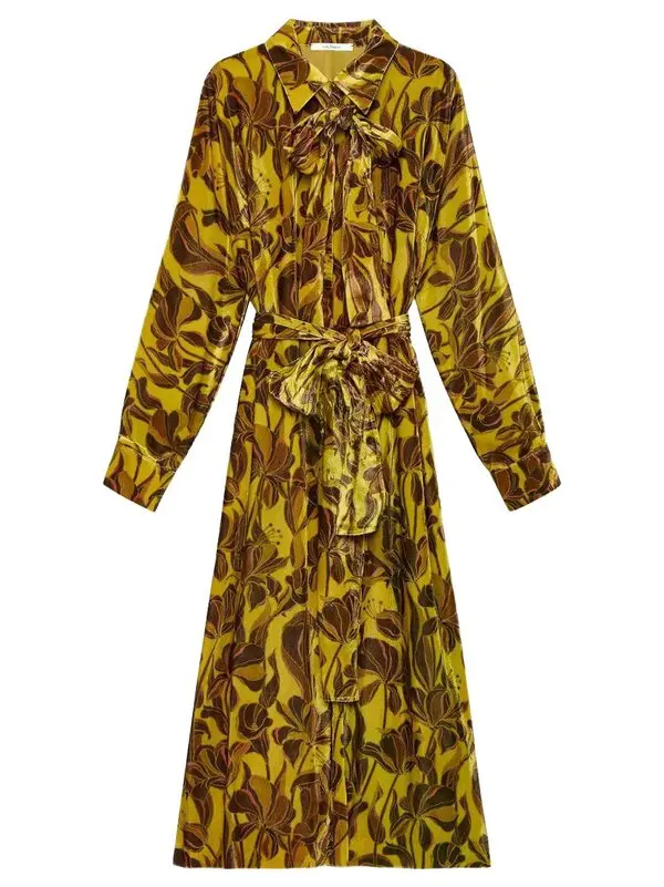 Malìparmi Floral-print Belted Maxi Dress - Yellow