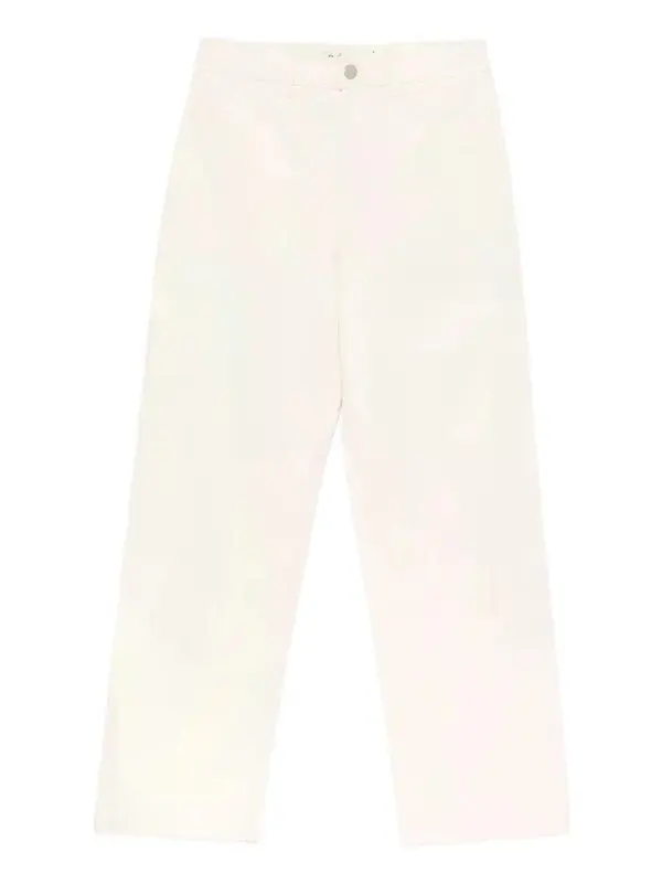 RÓHE Compact Cotton Straight Leg Jeans - White