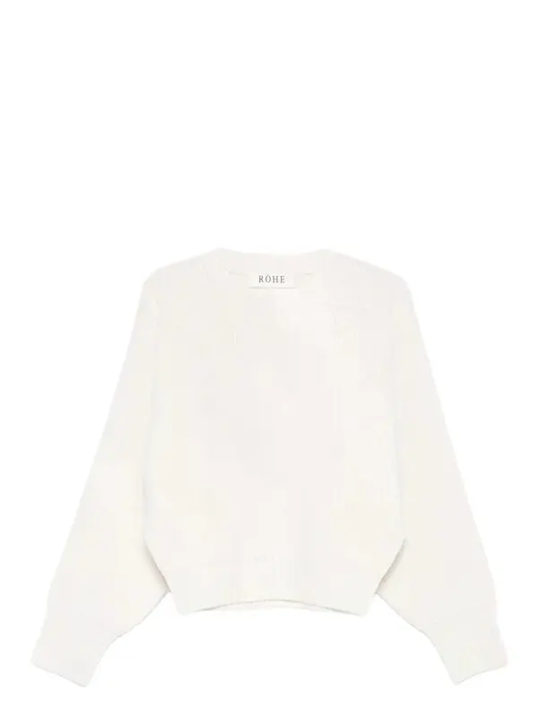 RÓHE Sculptural Crew-neck Sweater - White
