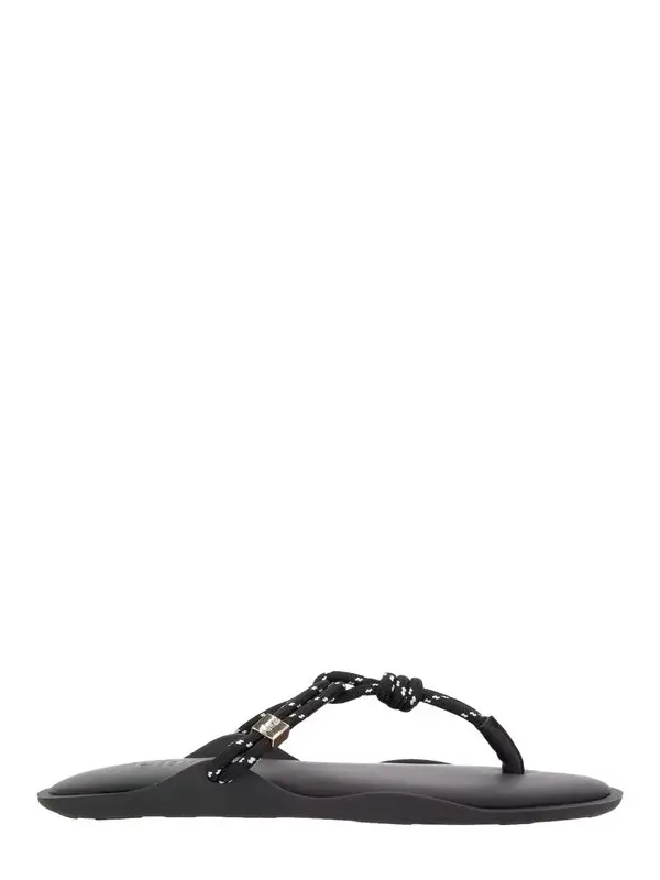 Flowze Knotted Flat Sandals - Black