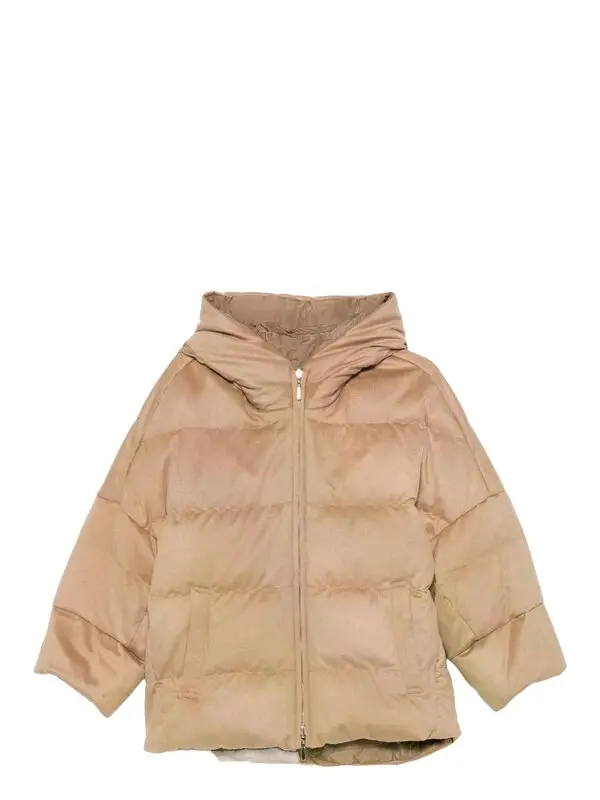 Max Mara Hooded Quilted Coat - Brown