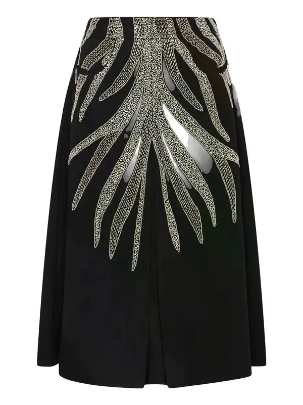 Malìparmi Bead-embellished Pleated Midi Skirt - Black