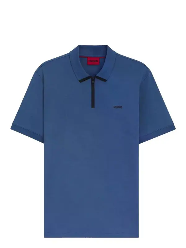 Hugo Zip-up Polo Shirt - Blue