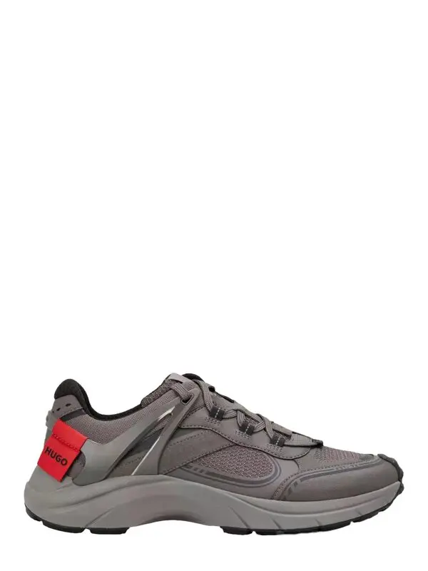 Hugo Lace-up Panelled Trainers - Grey