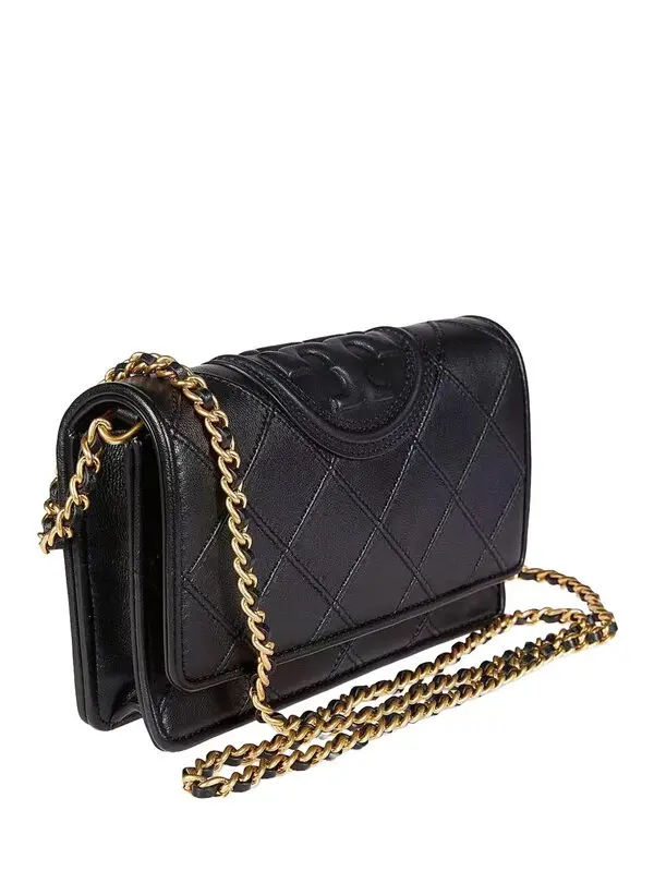 Tory Burch Fleming Soft Quilted Chain Shoulder Bag - Black