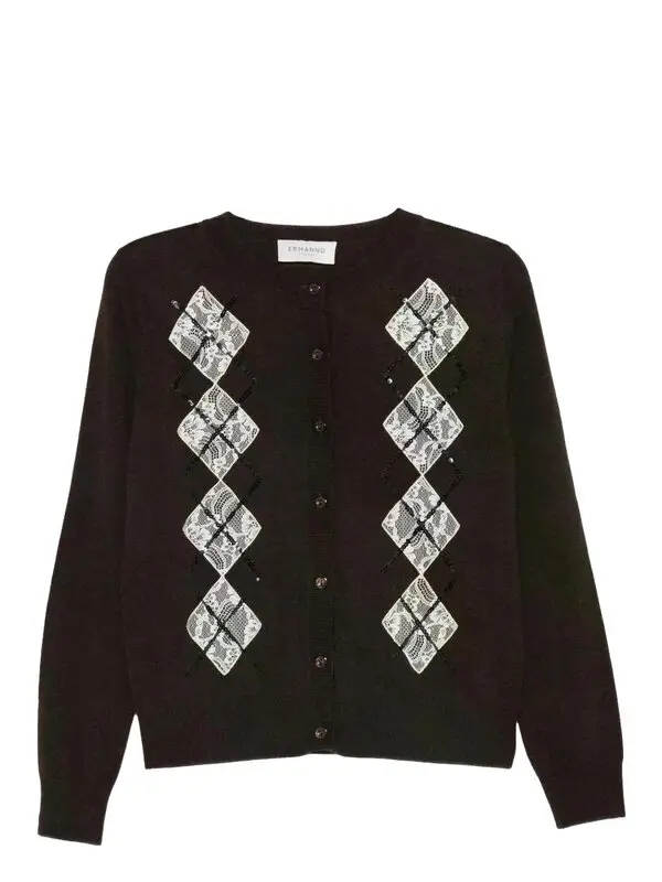 ERMANNO FIRENZE Sequin-embellished Cardigan - Brown