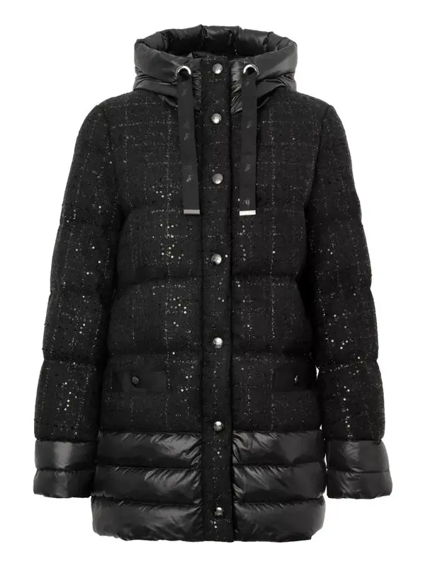 WEILL Tweed Down Jacket - Black