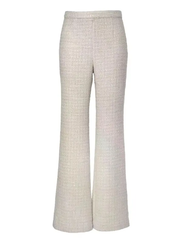 WEILL Tweed Wide Leg Trousers - White
