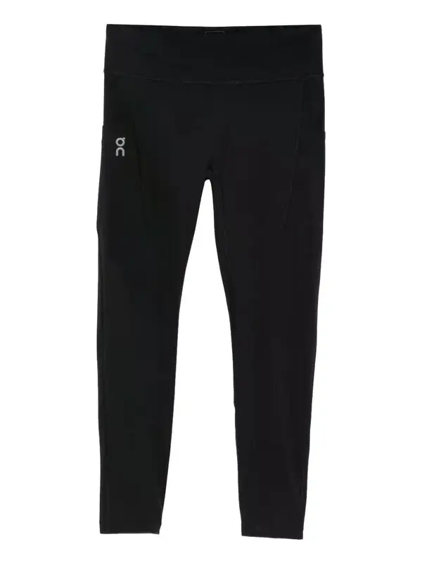 On Logo-print Performance Leggings - Black