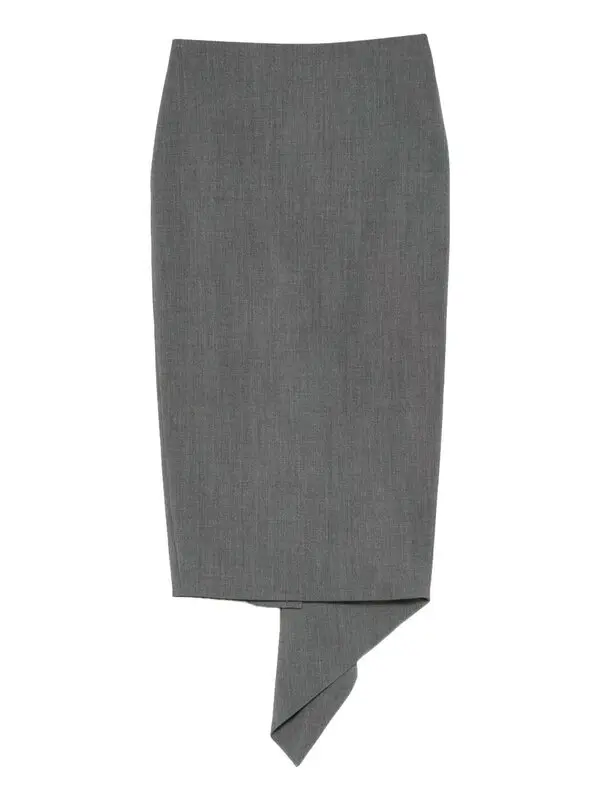 THELATEST Asymmetric Tailored Midi Skirt - Grey