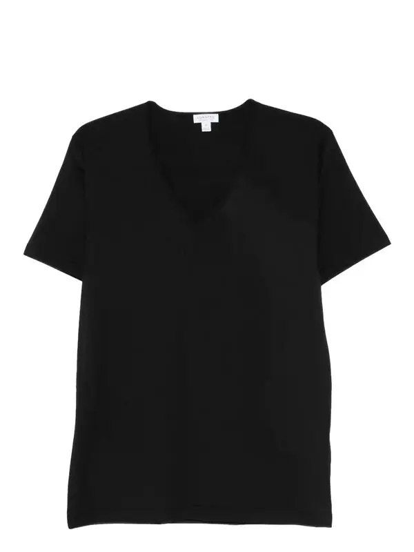 Sunspel V-neck Short-sleeve T-shirt - Bkaa Black