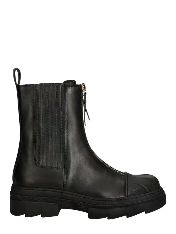 Furla Zip Detail Boots - Black
