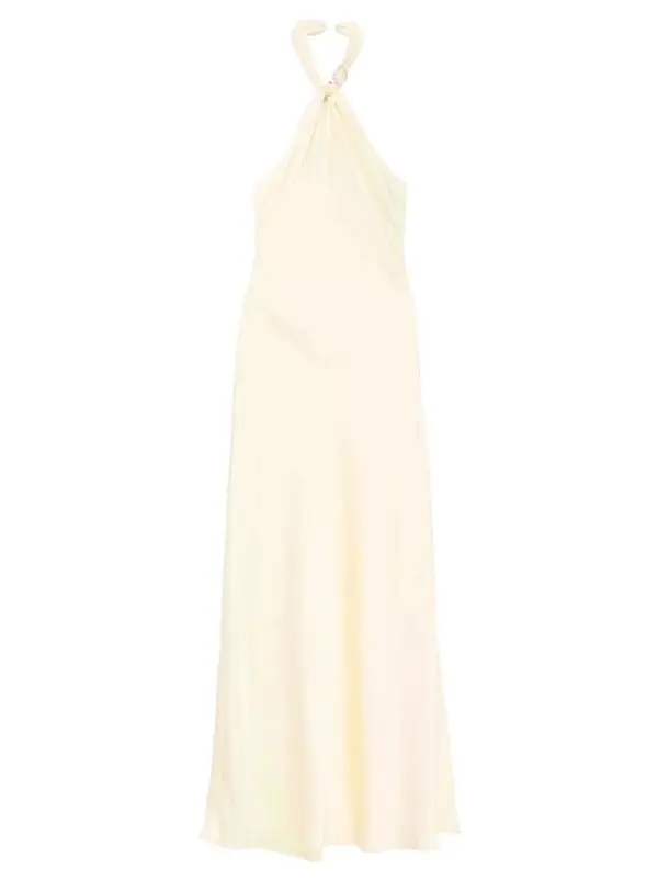 RAHIL HESAN Halterneck Sleeveless Gown - Neutrals