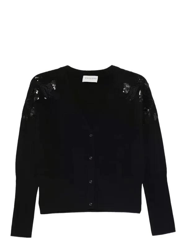 ERMANNO FIRENZE Sequin-embellished Cardigan - Black