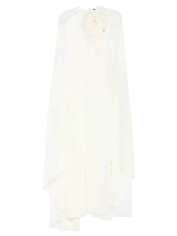RAHIL HESAN Floral-appliqué Gown - White