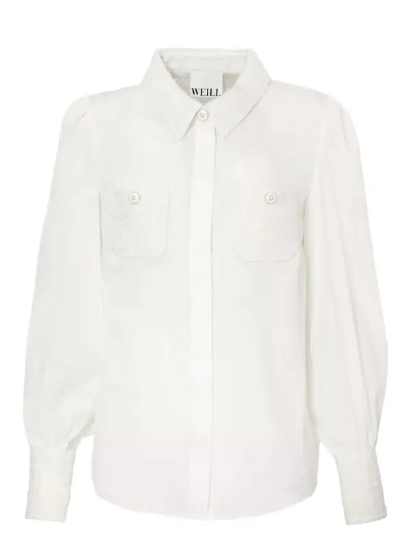 WEILL Bi-material Shirt - White