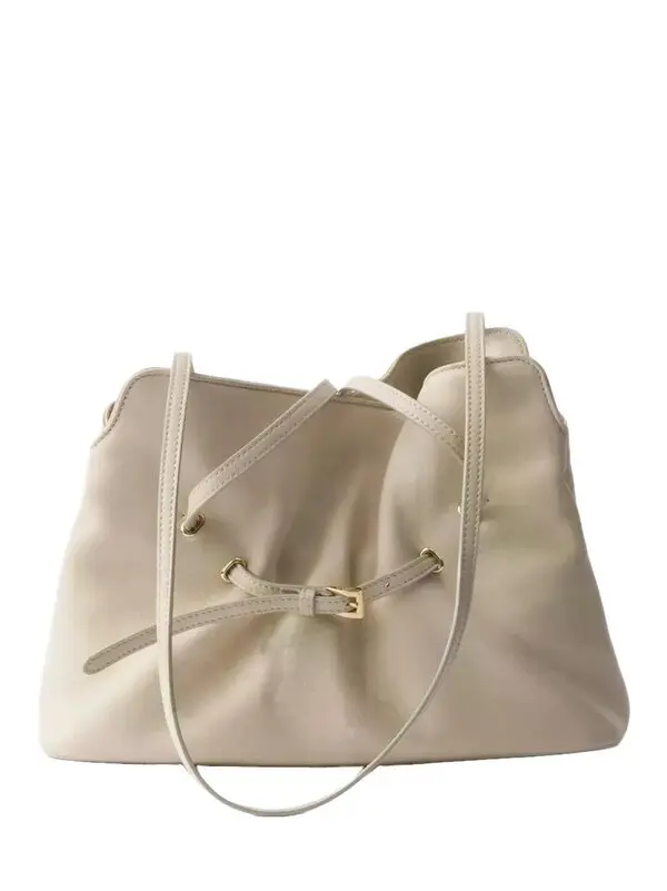 Prada Small Dada Leather Tote - Neutrals