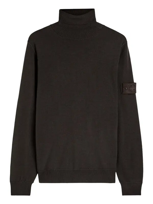 Stone Island Roll-neck Wool Top - Dark Brown