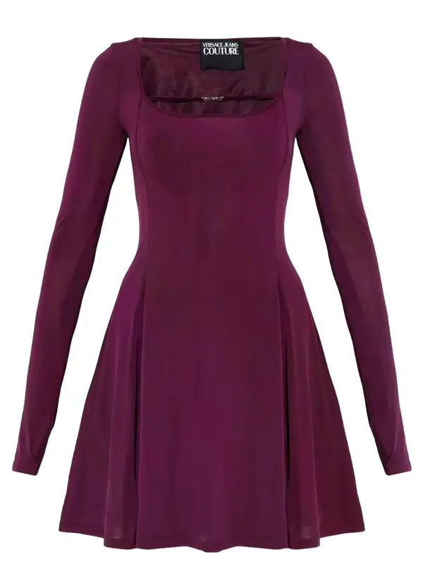 Versace Long-sleeve Cut-out Mini Dress - Red