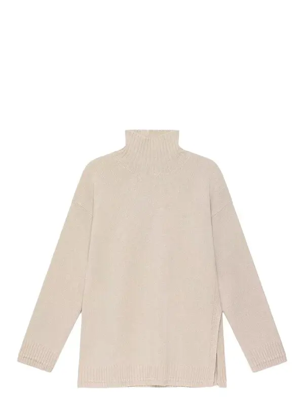 Malìparmi Roll-neck Sweater With Side Slits - Neutrals