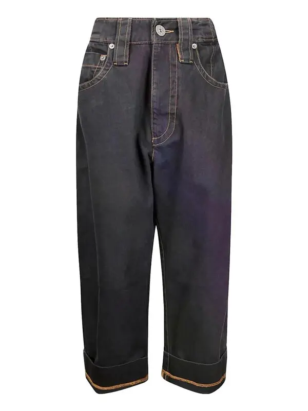Vaquera Jeans With Topstitch Detail - Black
