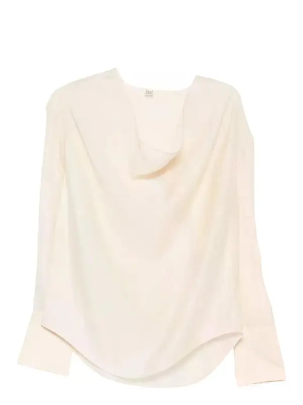 TOTEME Cowl Neck Long Sleeve Blouse - Neutrals