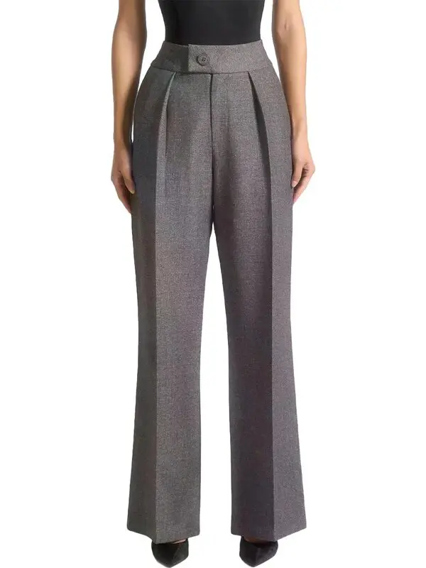 Manière De Voir Elsa High-waisted Marl Tailored Trousers - Grey