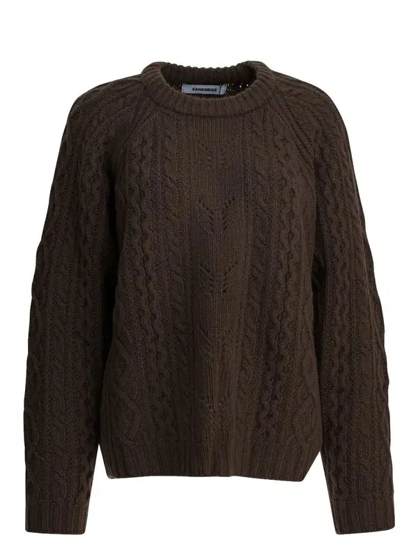 SANDBEIGE Crewneck Wool Knitwear - Brown