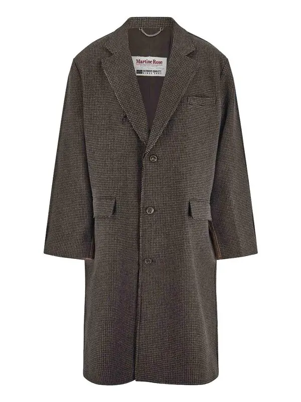 Martine Rose Checked Wool Blend Coat - Brown