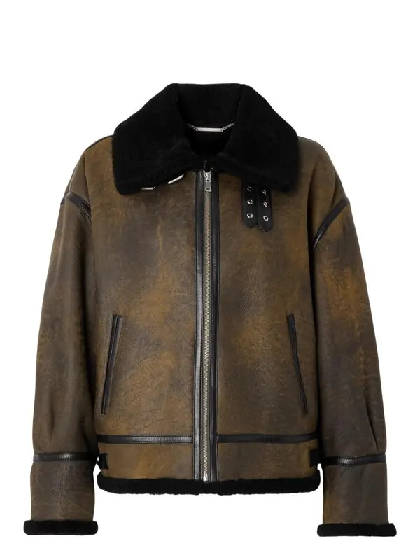 Nour Hammour Portia Shearling Jacket - Brown
