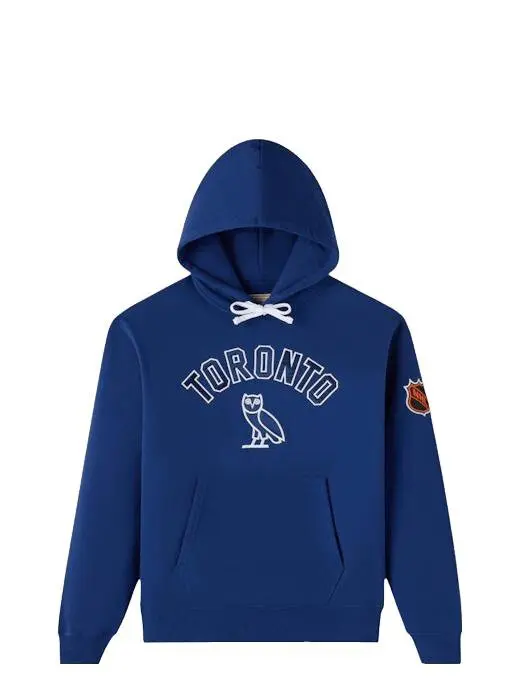 OVO X Nhl Toronto Maple Leafs Fleece Pullover Hoodie - Blue
