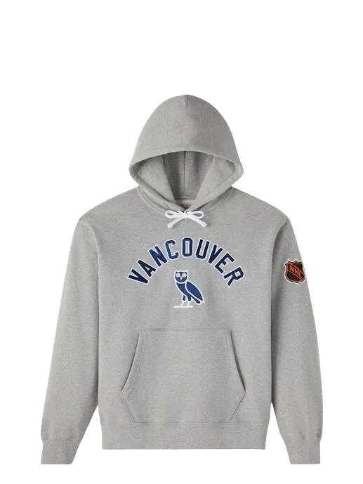 OVO X Nhl Vancouver Canucks Team Training Hoodie - Ash Heather Grey