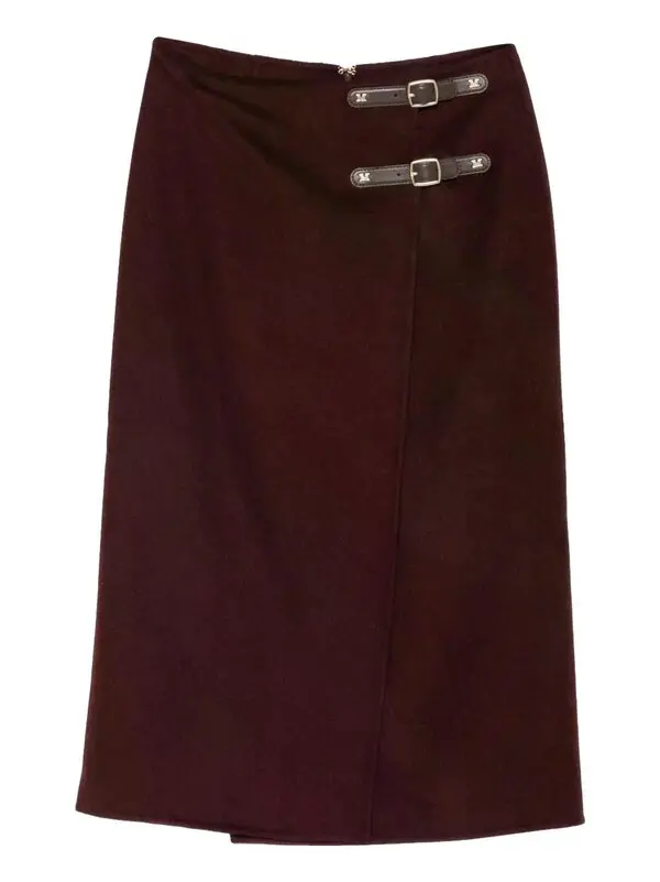 Max Mara Buckled Wrap Skirt - Red