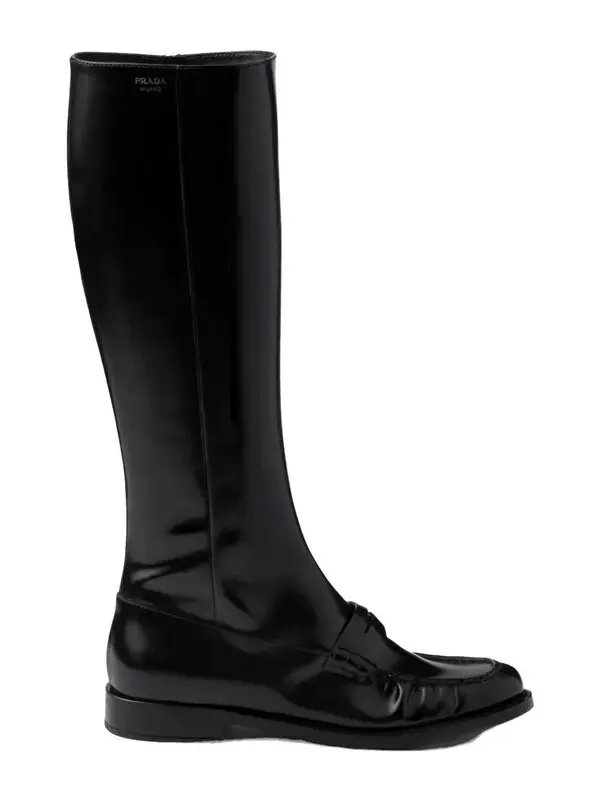 Prada Leather Zip-fastening Boots - Black