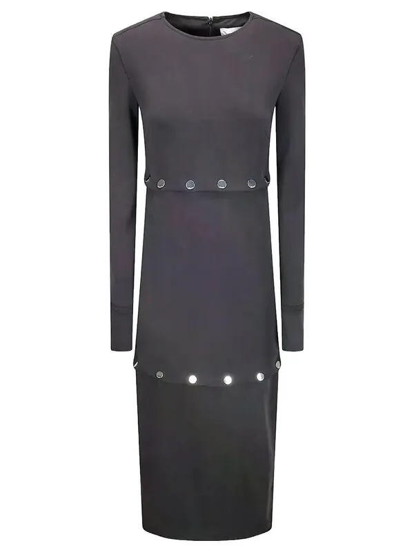 Sportmax Canzone Button Midi Dress - Black