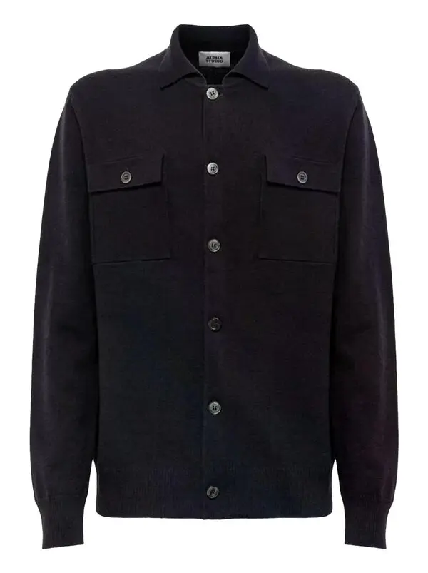 Alpha Studio Buttoned Pocket Shirt - Blue