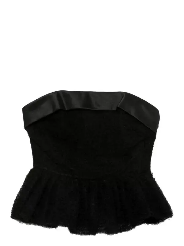 Viktor & Rolf Tulle Ruffle Strapless Top - Black