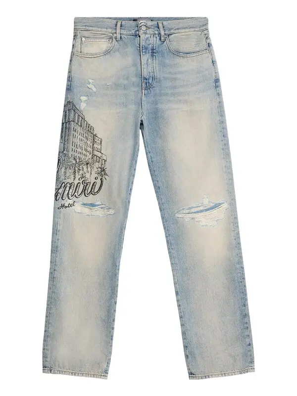 Amiri Crystal Hotel Stonewashed Jeans - Antique In
