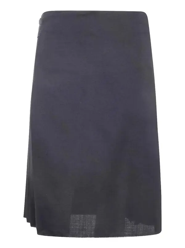 SAPIO Mohair Wool Pleated Skirt - Black