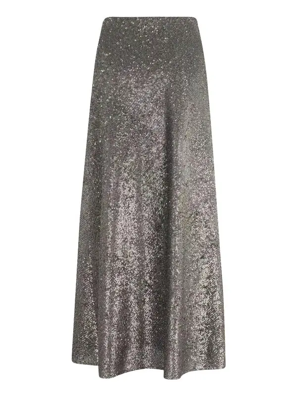 Herno Sequined A-line Midi Skirt - Metallic