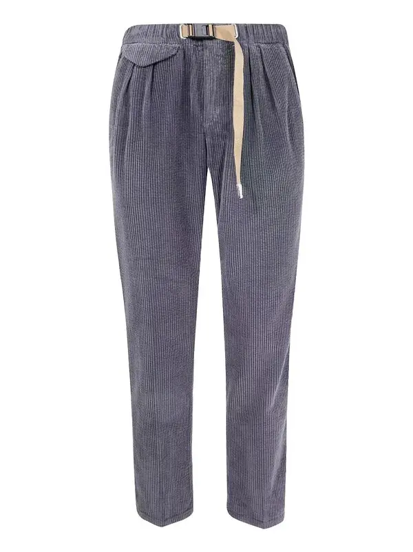 WHITE SAND Corduroy Belted Trousers - Grey