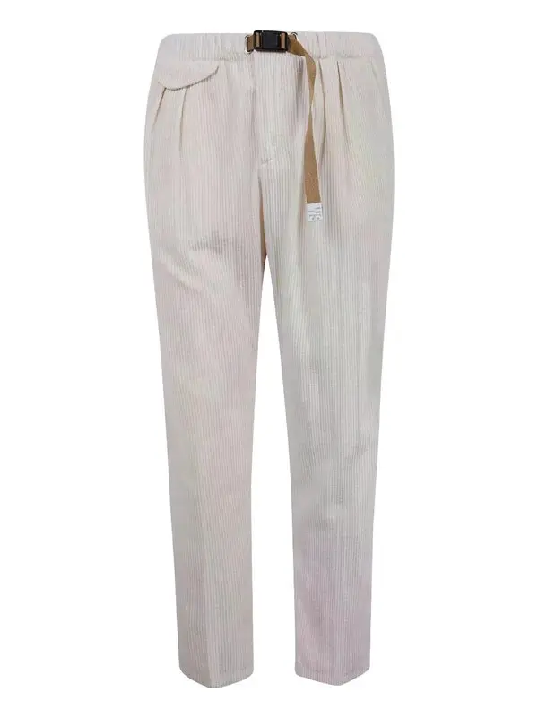 WHITE SAND Pleated Corduroy Trousers - Neutrals