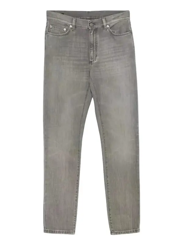 Zegna Leather Patch Jeans - Grey