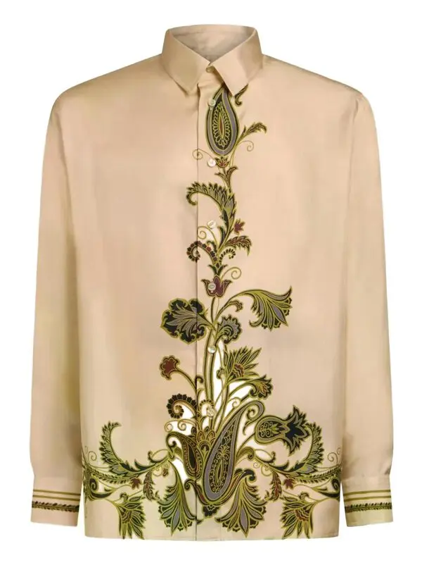 Etro Paisley-print Silk Shirt - Neutrals