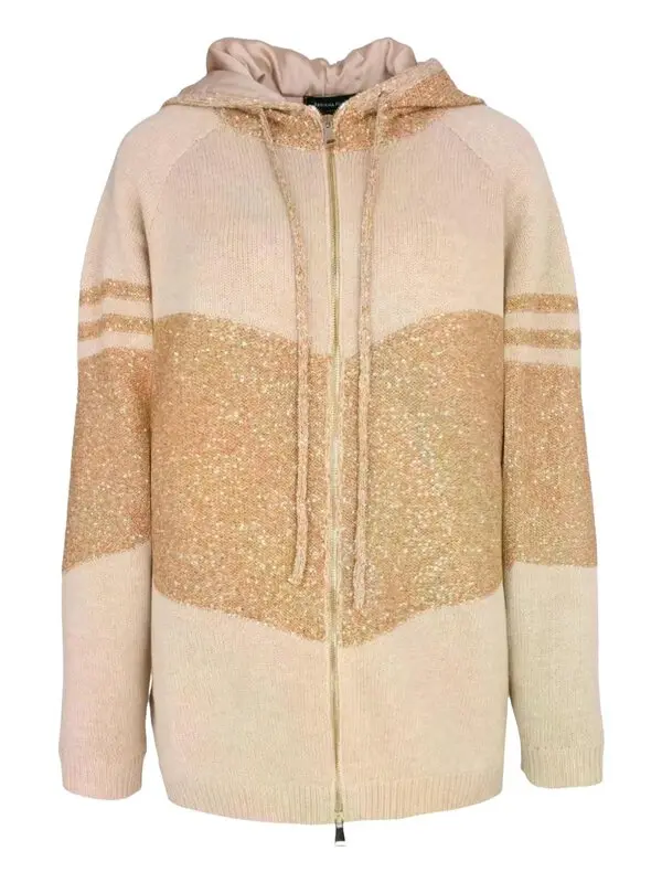 Fabiana Filippi Hooded Zip Cardigan - Neutrals