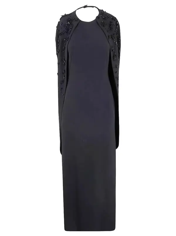 Alberta Ferretti Bead-embroidery Maxi Dress - Black