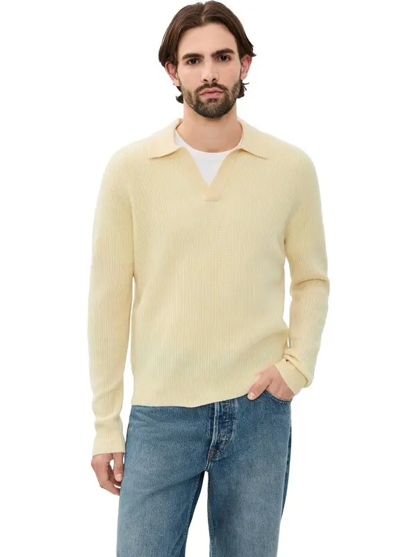 Madewell Johnny Collar Sweater Polo - Biscuit